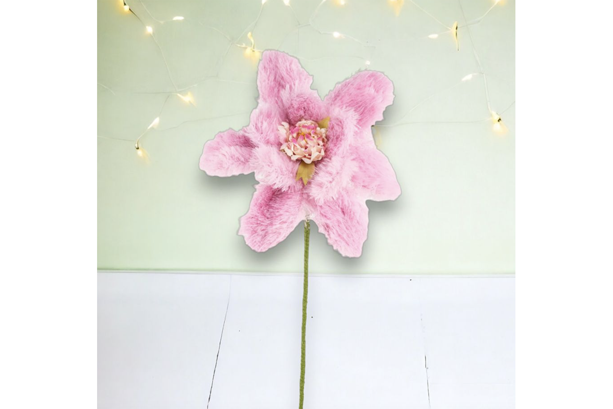 15" Pink Fur Flower Stem – Lucy's Market